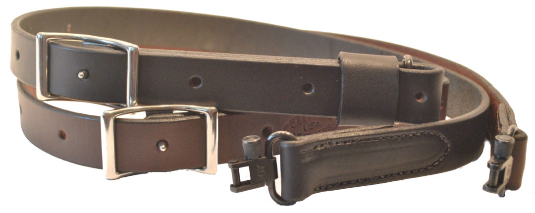 LEATHER GUN SLING STRAP - USA MADE - Deerfield Leathers
