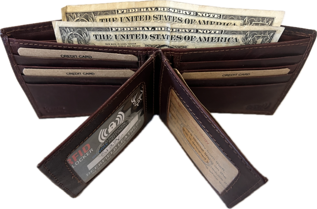 Water Buffalo Bifold RFID Leather Wallet 51386 - Deerfield Leathers